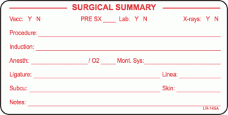 LR-148A - Veterinary Physical Exam Label - ParaMedical Labels