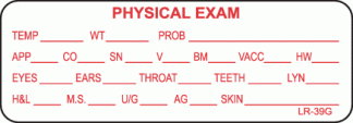 LR-40A - Veterinary Physical Exam Label - ParaMedical labels
